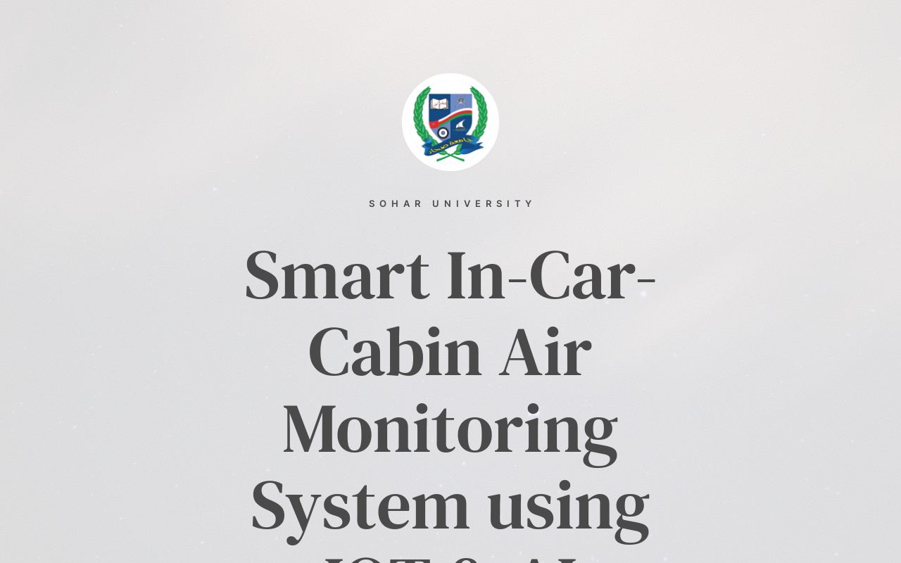 Smart In-Car-Cabin Air Monitoring System using IOT & AI Technologies